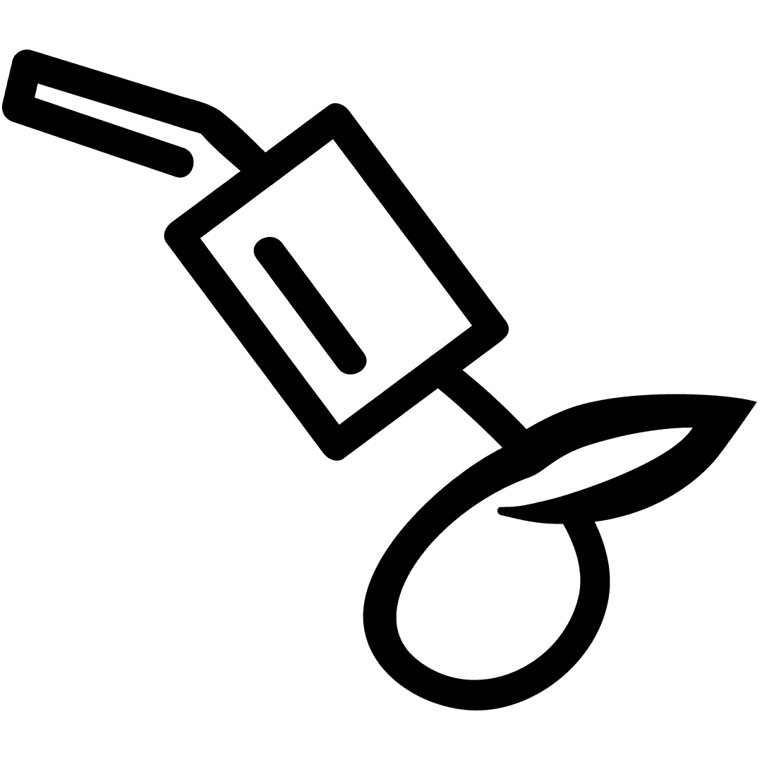 Black Fuel Pump Icon on Transparent Background