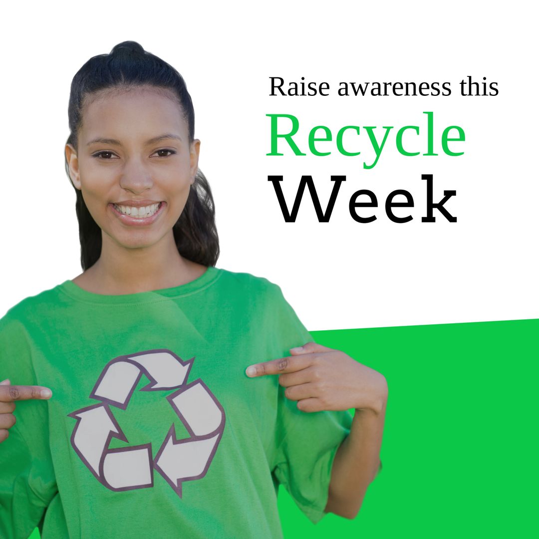 Young Woman Promoting Recycling Awareness Week - Free Stock Template ...