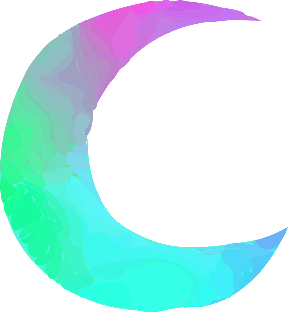 Abstract Gradient Crescent on Transparent Background - Free Stock Png ...
