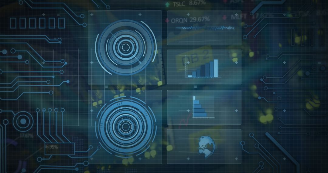 futuristic data interface with digital charts and graphics - Free Stock Photo | Pikwizard