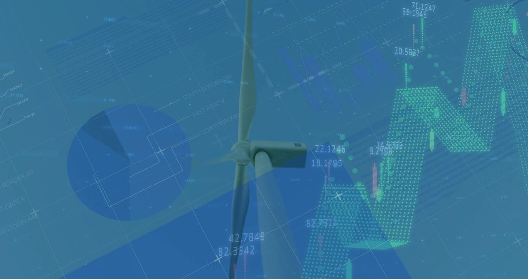 Wind Turbine with Financial Analytics Overlays and Data - Free Stock ...
