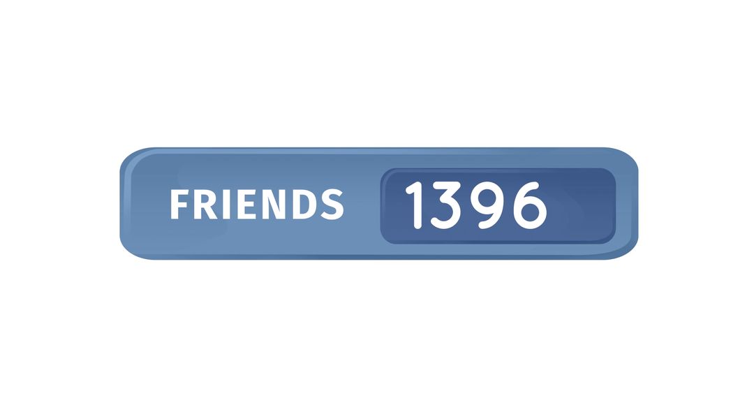 Social Media Friends Count in Blue Banner Graphic