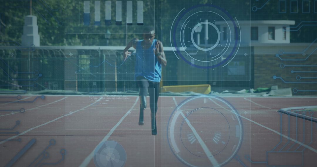Technology Empowering Disabled Athlete Runner on Track - Free Stock ...