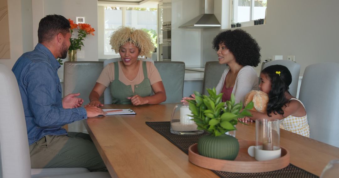 Family Gathering Discussion at Modern Home Table - Free Stock Photo ...