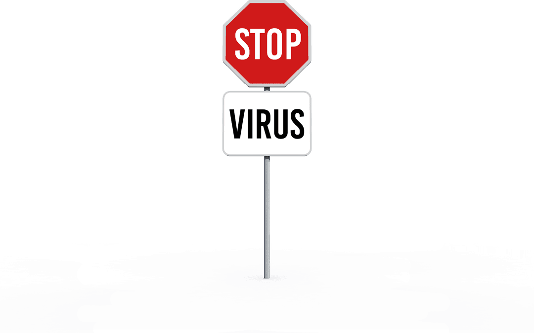 Stop Virus Sign with Transparent Background for Pandemic Communication