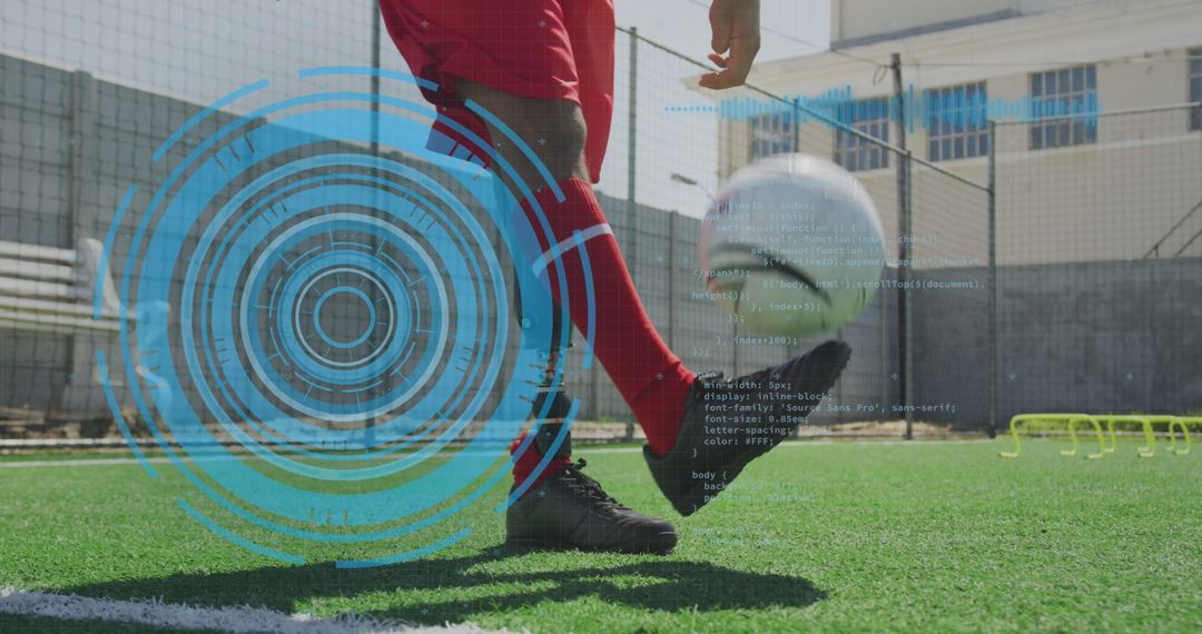 Advanced Technology with Football Player with Prosthetic Limb Kicking ...