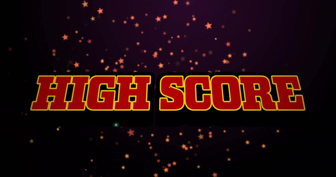High Score Banner with Falling Stars Digital Graphic