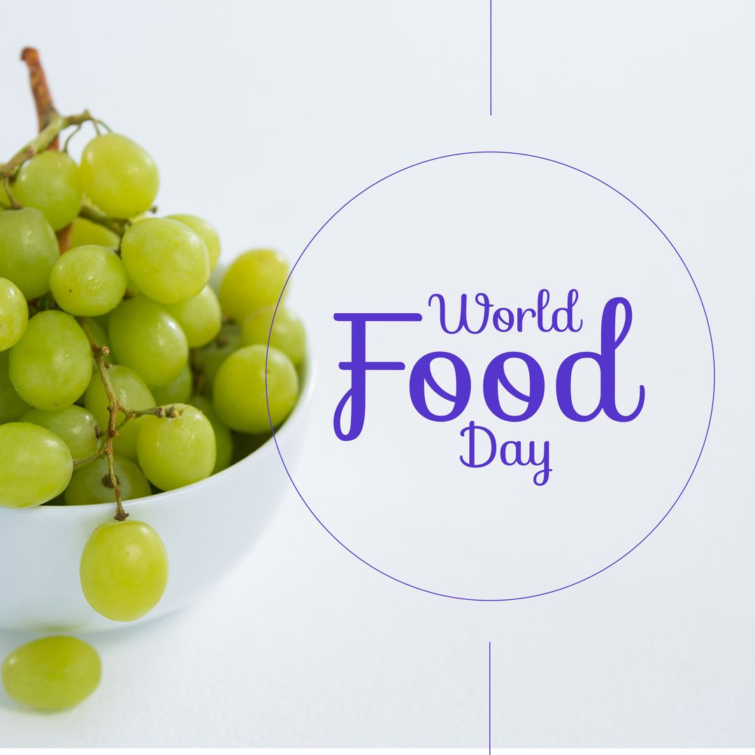 Fresh Green Grapes Celebrating World Food Day - Free Template | Pikwizard