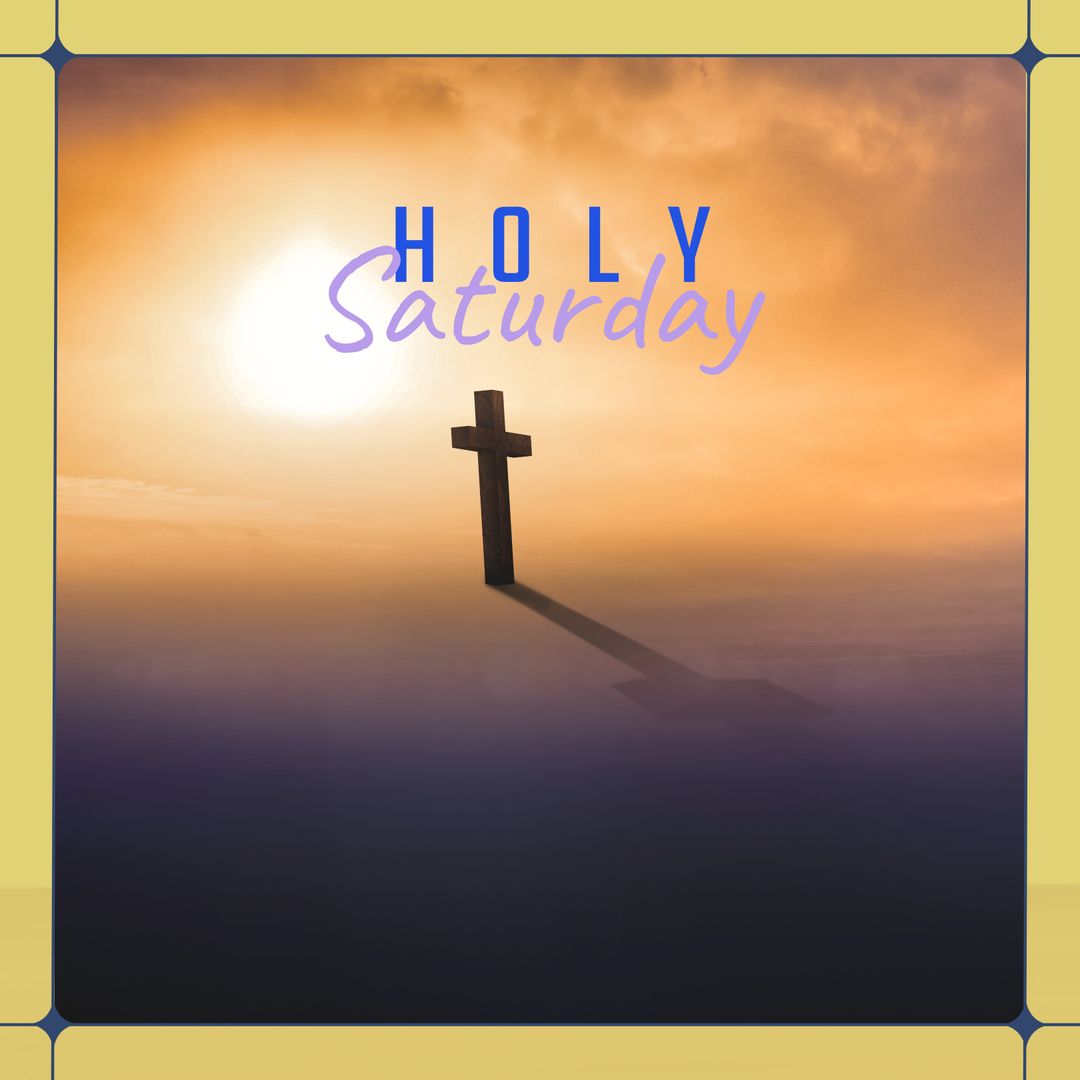 Holy Saturday Celebration with Cross Silhouette and Rising Sun