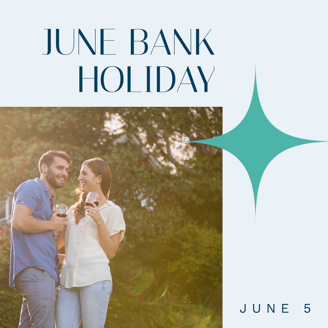 Young Couple Celebrating June Bank Holiday with Wine Outdoors - Free ...