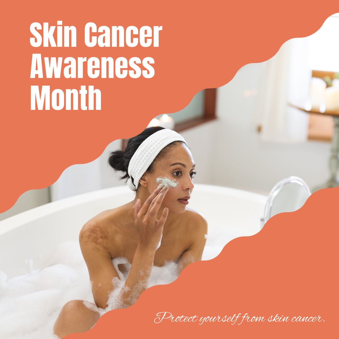 Beautiful Woman Promoting Skin Cancer Awareness in Bathtub - Free Stock ...