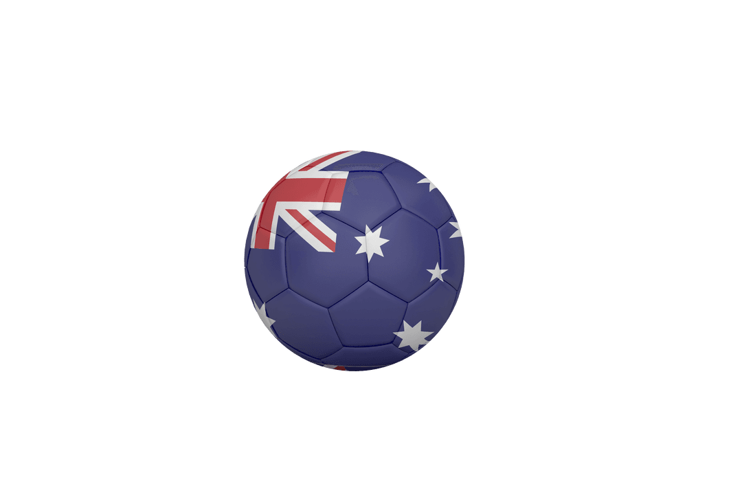 Australian Flag Football on Transparent Background Illustration