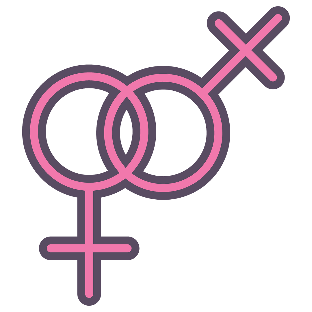 Transparent Illustration of Interlinked Pink Gender Symbols - Free ...