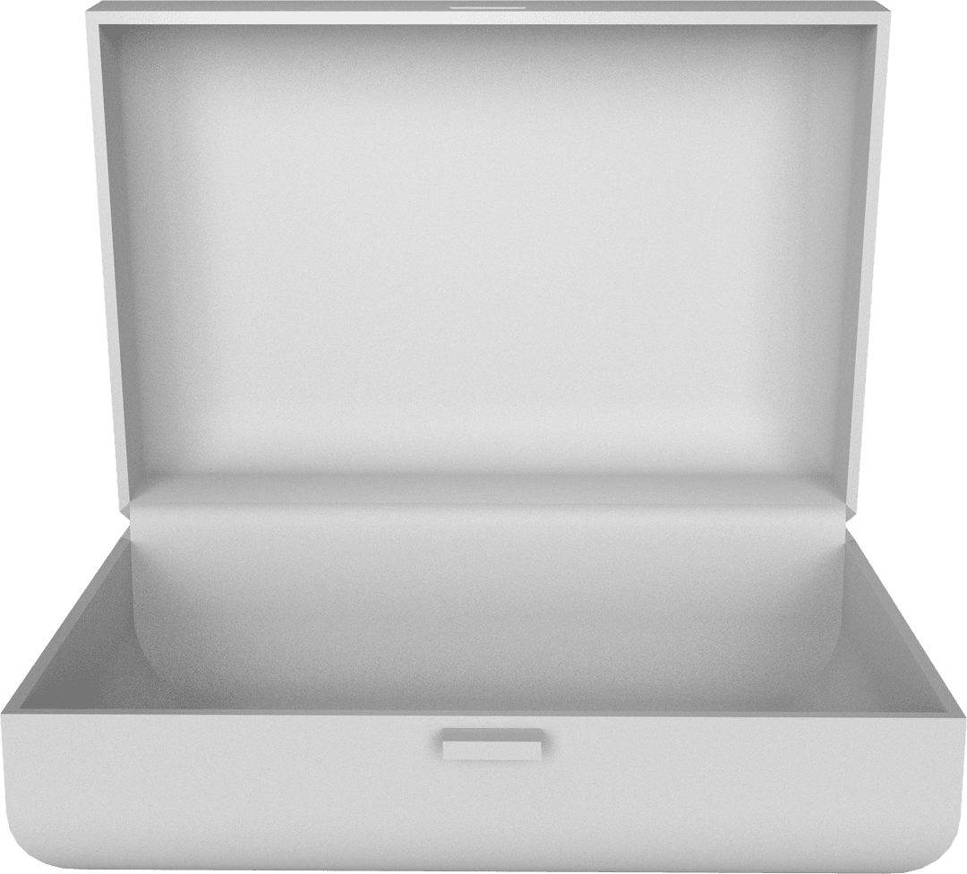 Open White Briefcase with Transparent Lid, Minimalist Design - Download ...