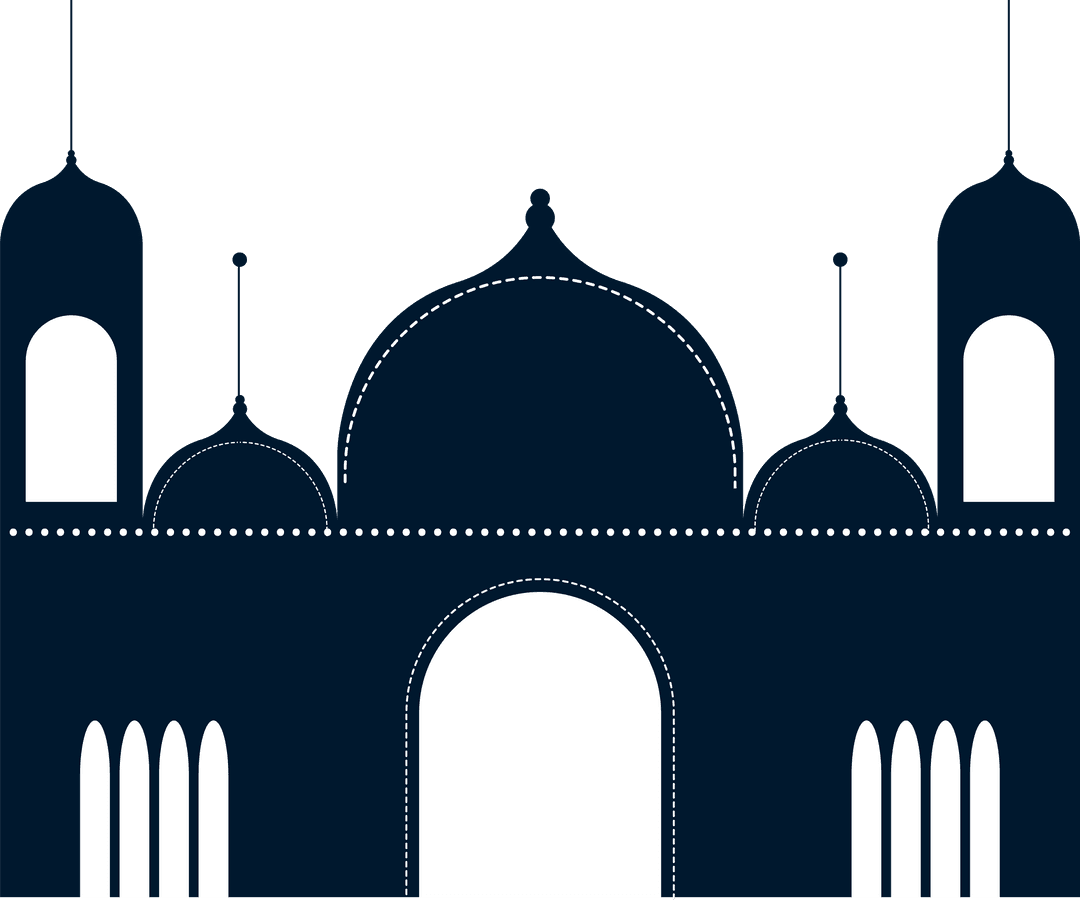 Islamic mosque silhouette with towers and arches on transparent background - Free Stock Png ...