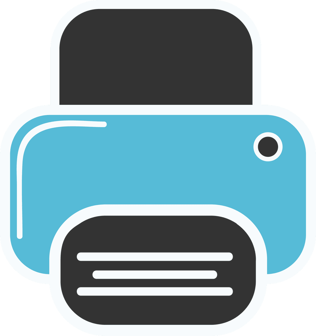 Minimalistic Icon of Blue Printer on Transparent Background for Office ...