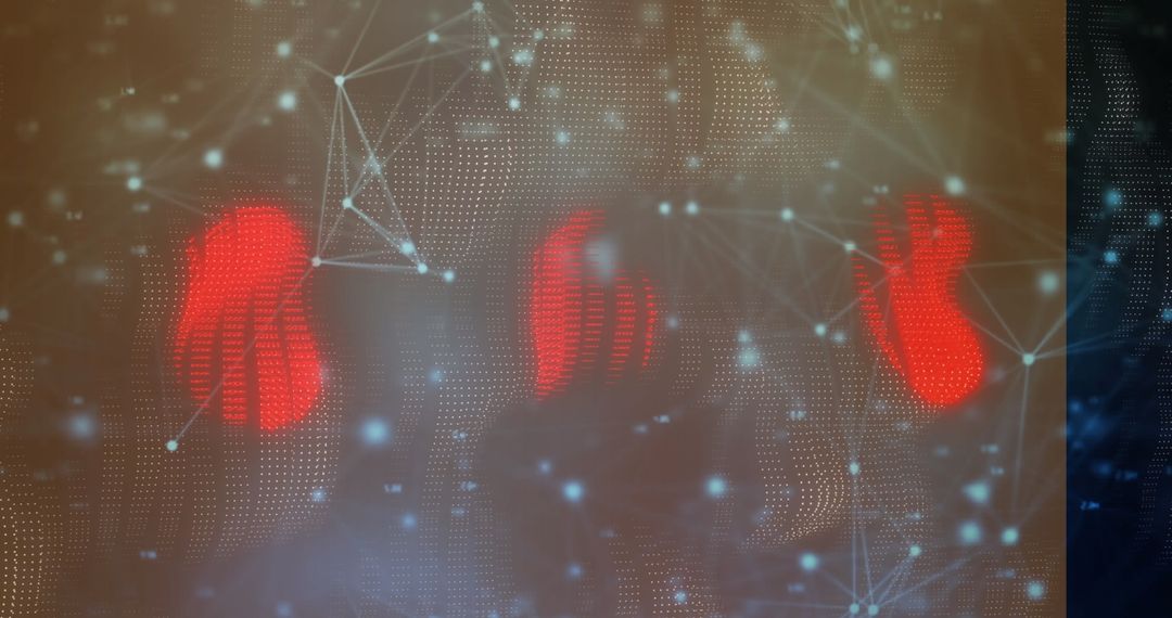 Red Fingerprints Over Digital Network Grid Symbolizing Cybersecurity ...