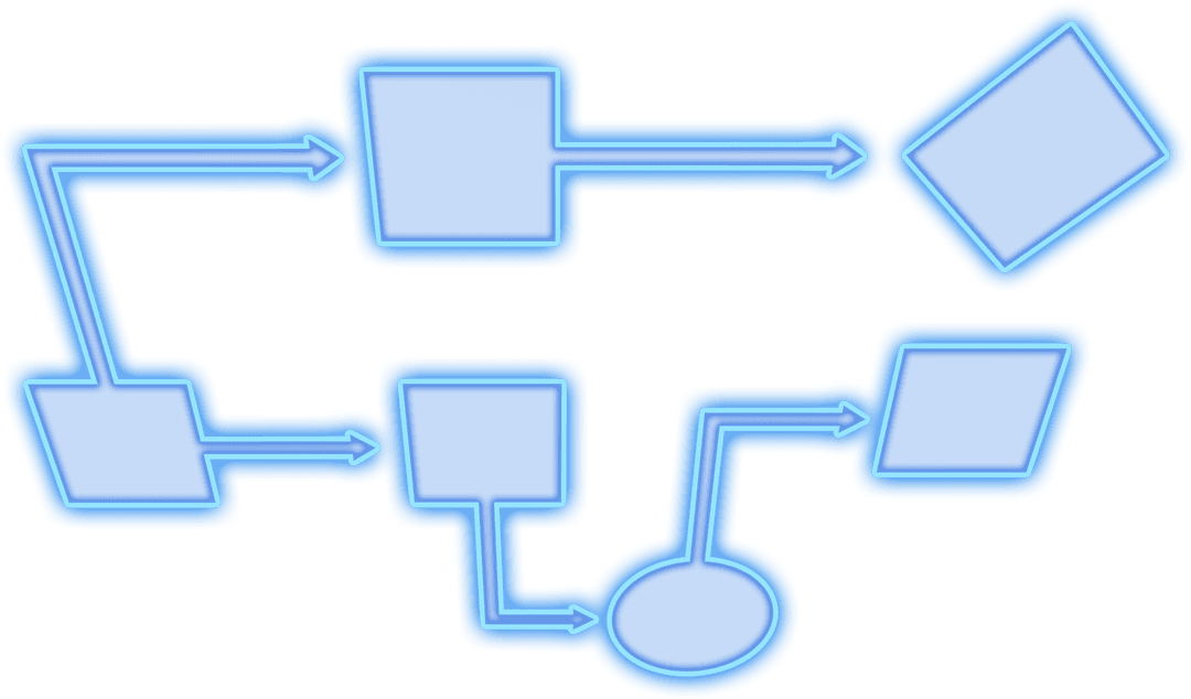 Blue Transparent Flowchart Diagram with Arrows and Shapes - Free Stock ...