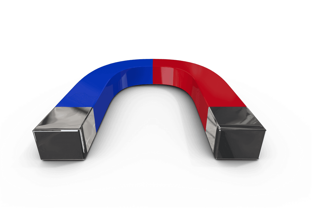 Transparent Illustration of Horseshoe Magnet in Red and Blue Colors ...
