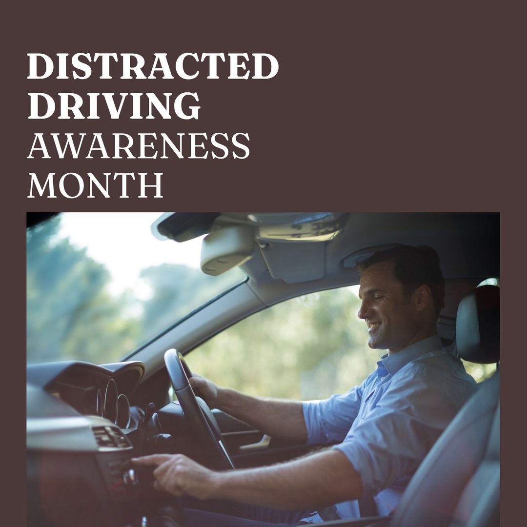 Distracted Driving Awareness Month Campaign with Male Driver - Download ...