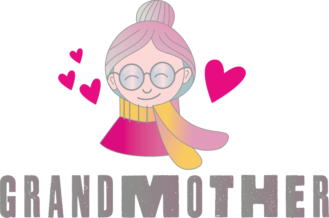 Cute Grandmother Illustration on Transparent Background for ...