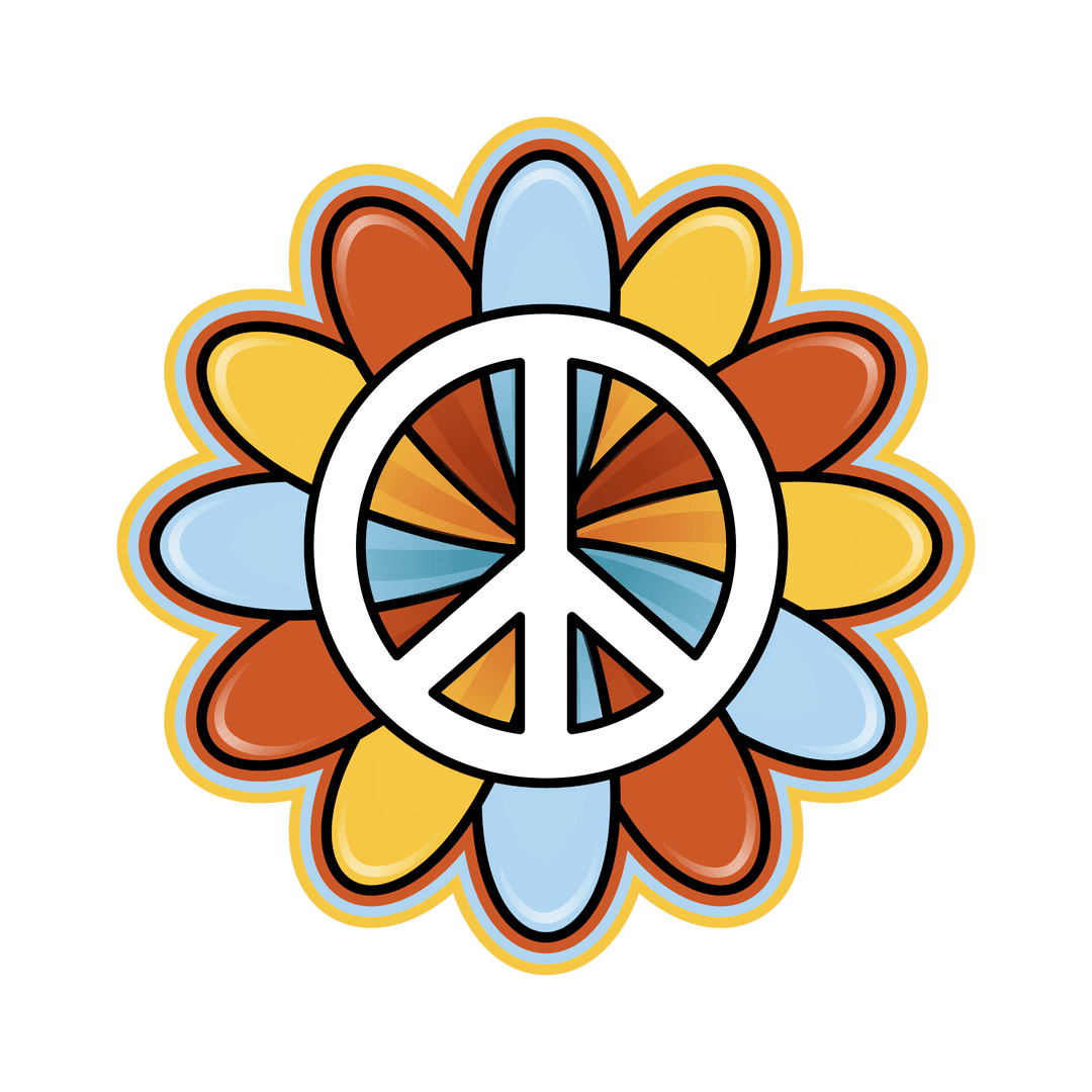 Colorful Flower with White Peace Symbol on Transparent PNG - Free Stock ...