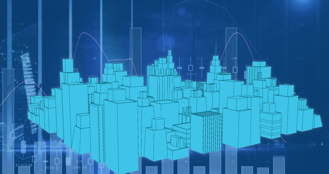 Digital City Concept with Data Visualization Overlay - Free Stock Photo ...