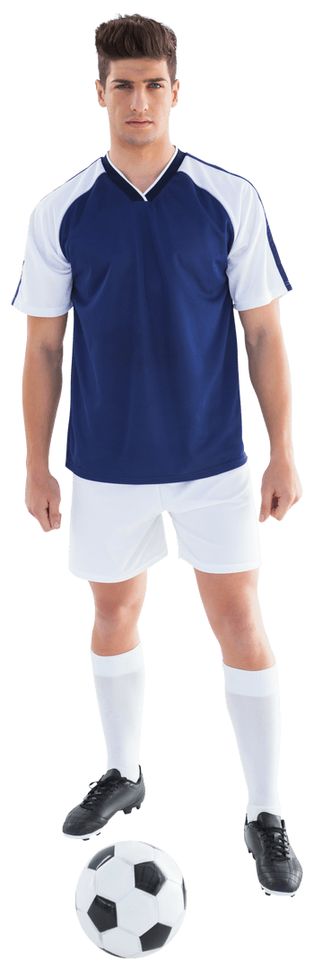 Caucasian Male Football Player with Soccer Ball on Transparent ...