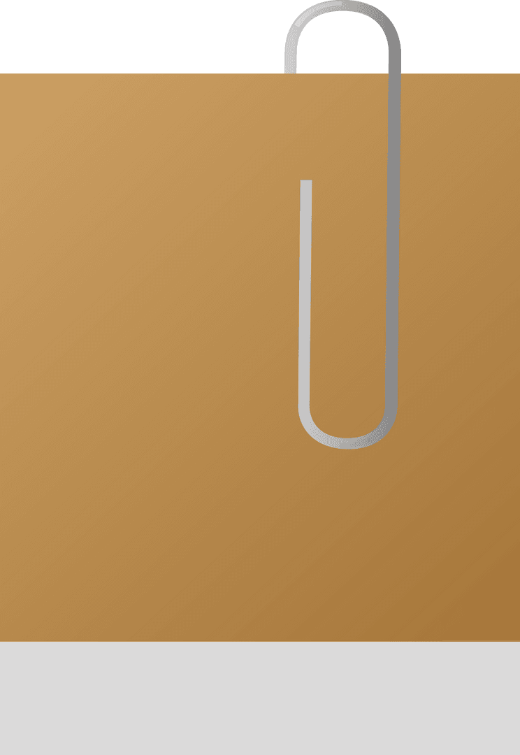 Flat-style metallic paperclip on transparent background, modern office ...