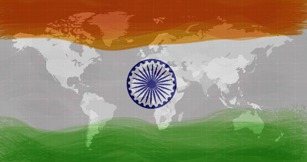 Indian flag overlay on world map illustration - Free Stock Photo ...