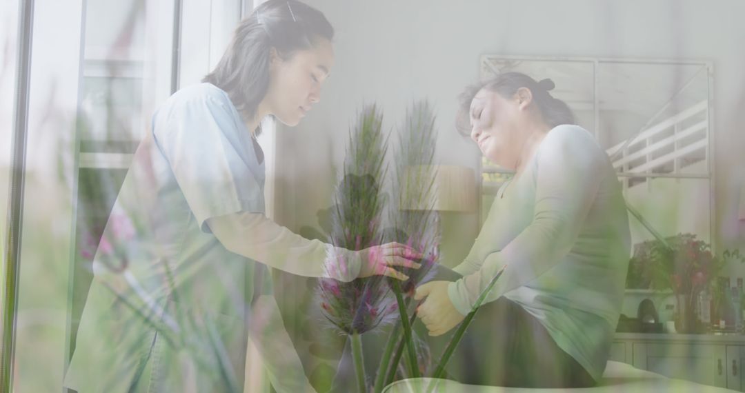 Compassionate Healthcare Scene with Nature Inspiration