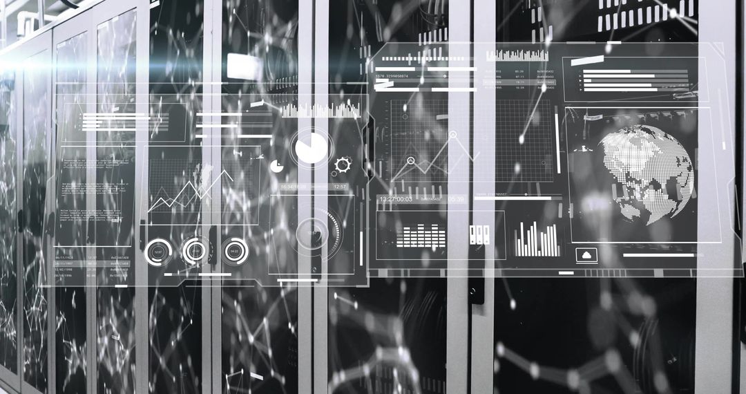 Holographic Data Visualizations in Modern Data Center - Free Stock ...