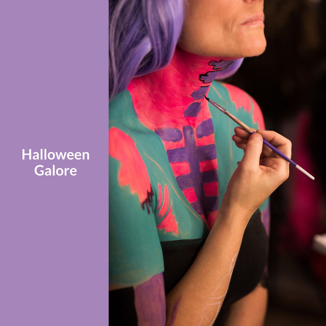 Colorful Body Painting for Halloween Skeleton Costume - Free Stock ...