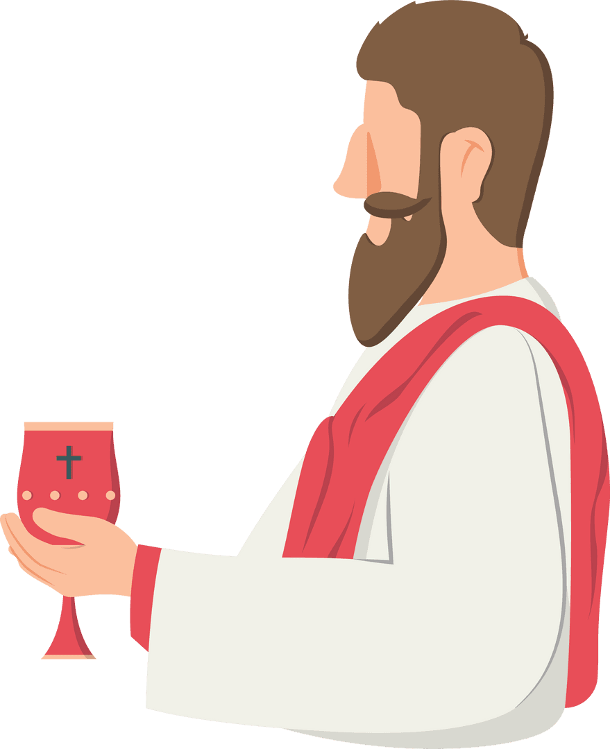 Priest holding red chalice on transparent background - Free Stock Png ...