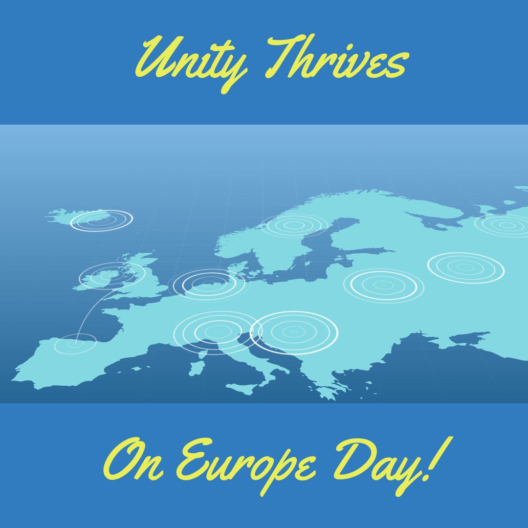 European Unity Celebration Map with Inspirational Text - Download Free Template from Pikwizard