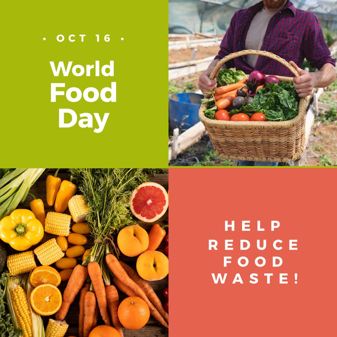 World Food Day Poster Promoting Food Sustainability and Waste Reduction ...
