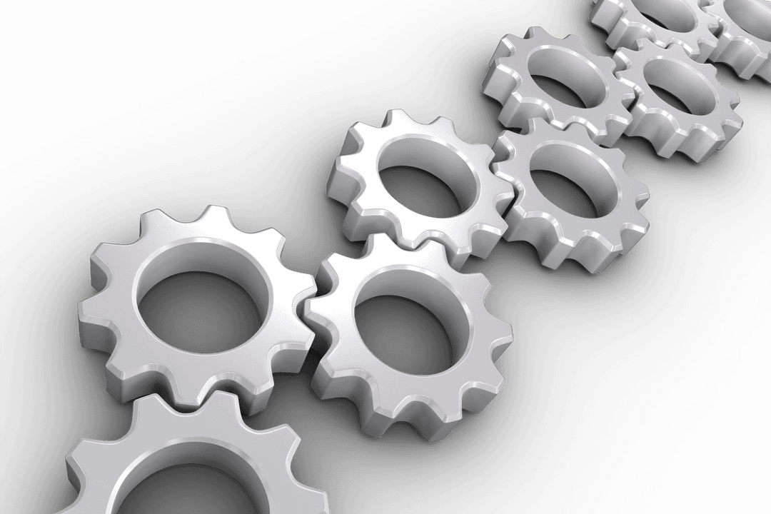 Silver Cogs in Smooth Procession on Transparent Backdrop - Download ...