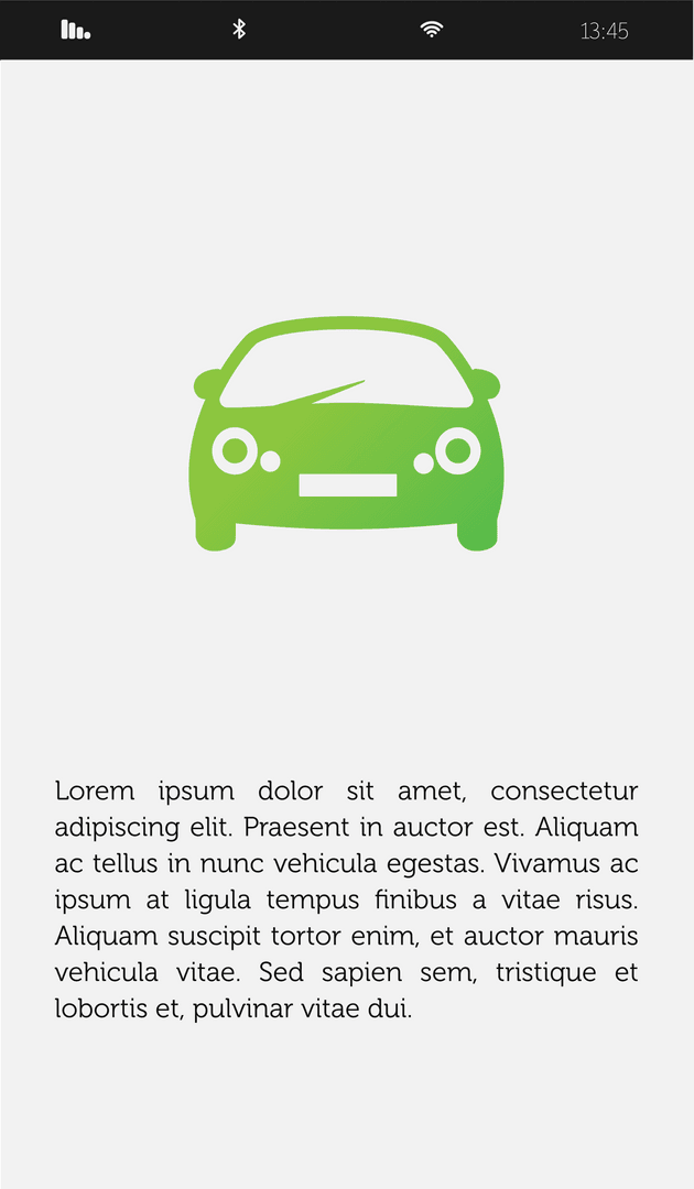 Minimalist Green Car Icon on Transparent Digital Interface Screen ...