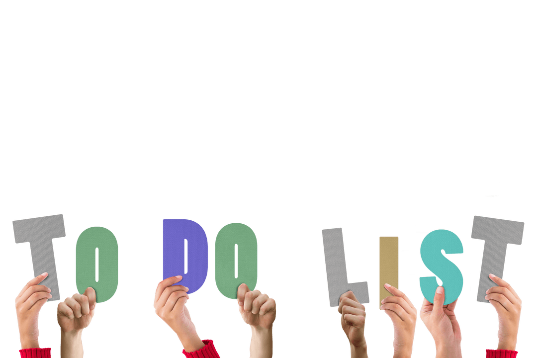 transparent hands holding colorful to do list letters cutout - Free ...