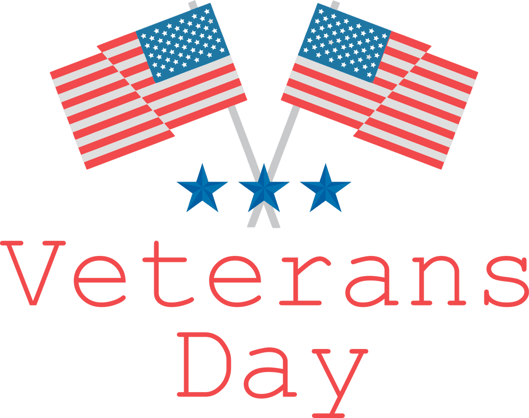 Transparent Veterans Day Logo Featuring American Flags in Celebration ...