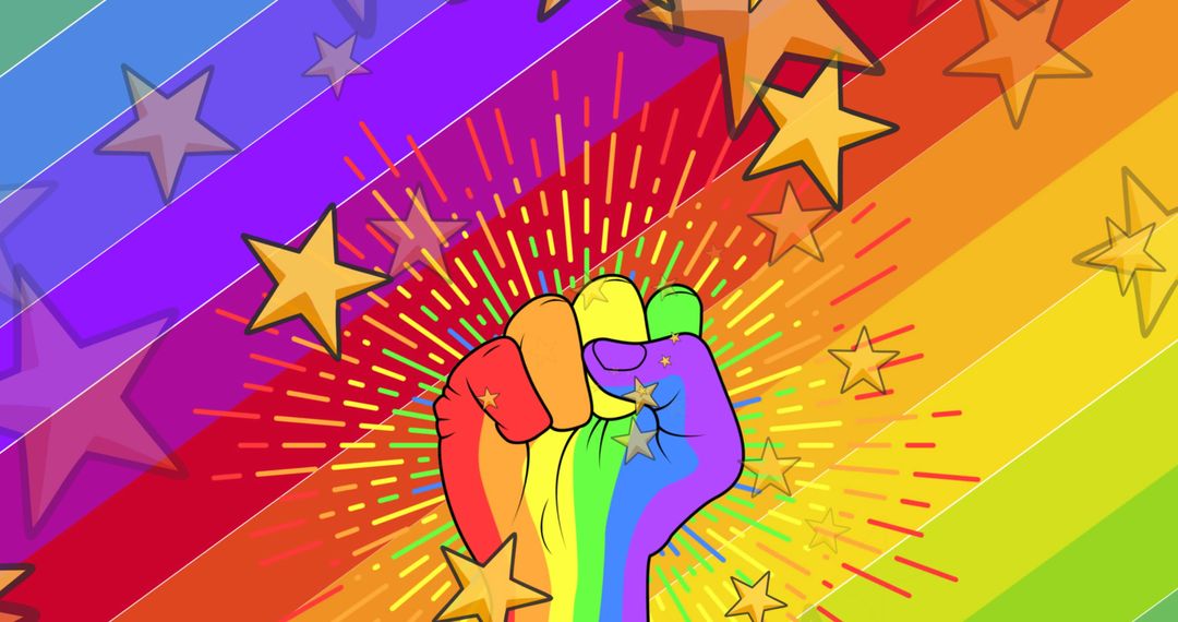 Colorful Fist of Pride Represents LGBTQ Empowerment