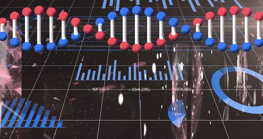 Abstract DNA and Data Visualization with Digital Interface - Free Stock Photo | Pikwizard