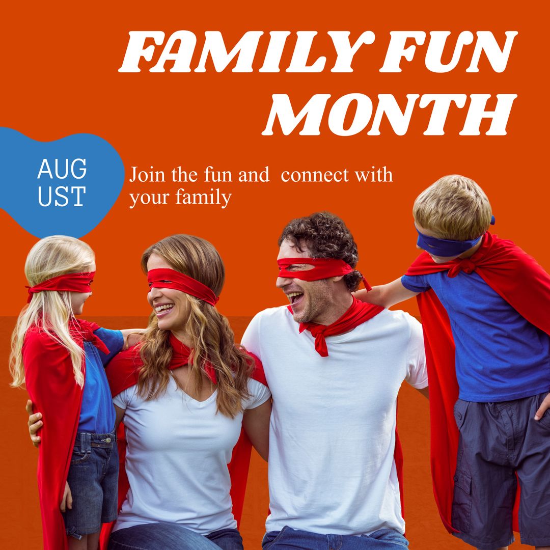 Family Fun Month Celebration Concept with Superhero Costumed Family ...