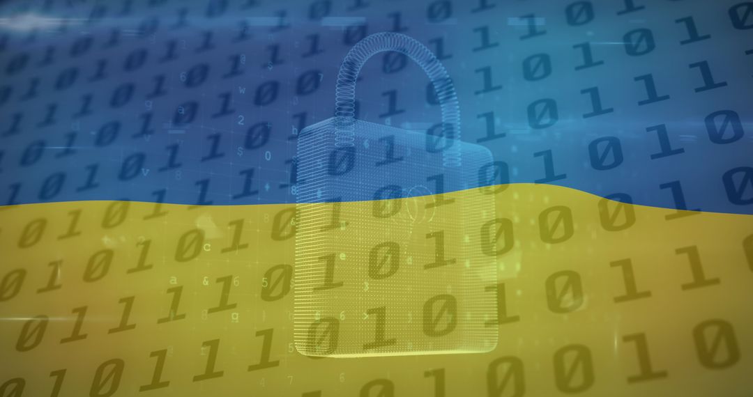 Digital Security Concept with Ukrainian Flag and Binary Code - Download ...