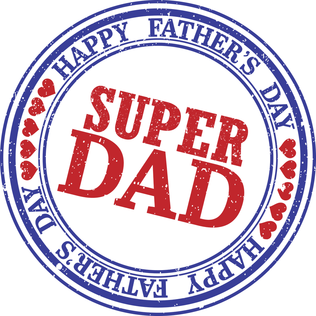 Super Dad Stamp for Happy Father's Day Celebration Transparent - Free ...