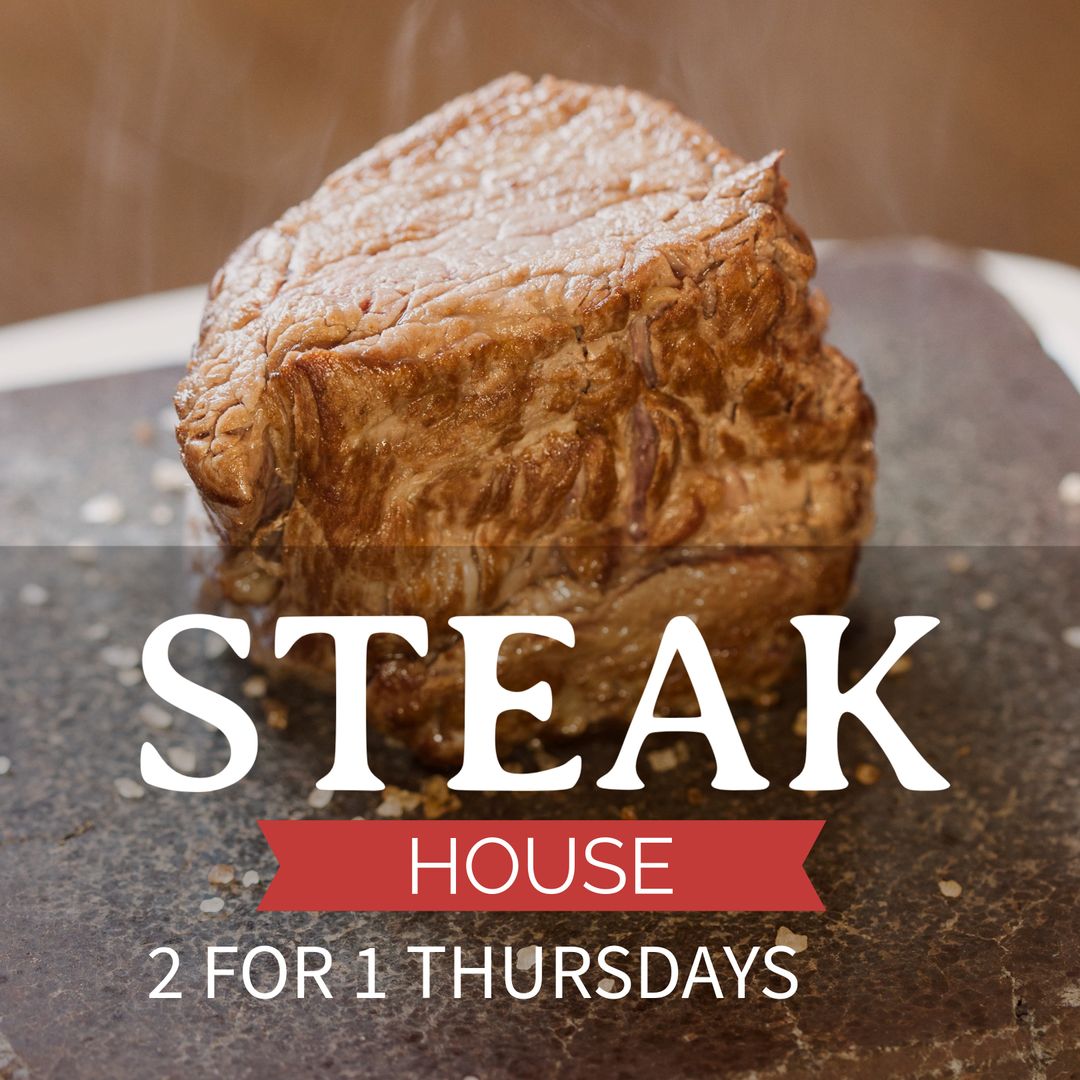 Juicy Steak Advertising Two-for-One Thursday Promotion