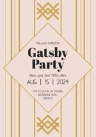 Gatsby Party Invitation with Art Deco Design - Download Free Template ...