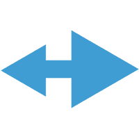 Blue Dual Arrows Symbol on Transparent Background with Copy Space ...