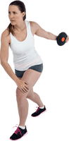 Caucasian Woman Athletically Throwing Discus on Transparent Background ...