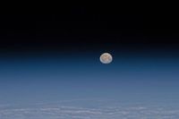 Full moon over Earth's atmosphere from International Space Station ...